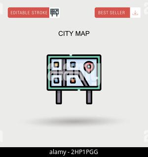 City map Simple vector icon Stock Vector Image & Art - Alamy