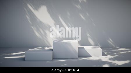 Blank colorful wall background and hard falling shadow. 3D rendering ...