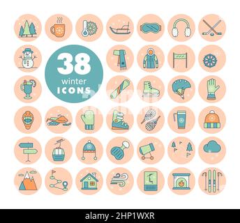 Ski pass vector icon. Winter sign Stock Photo - Alamy
