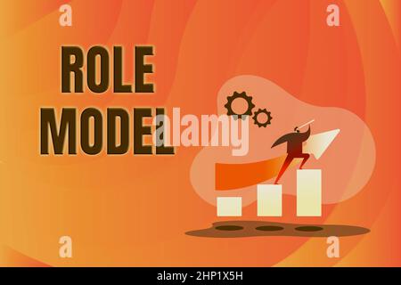 Text caption presenting Role Model. Conceptual photo a person looked to ...