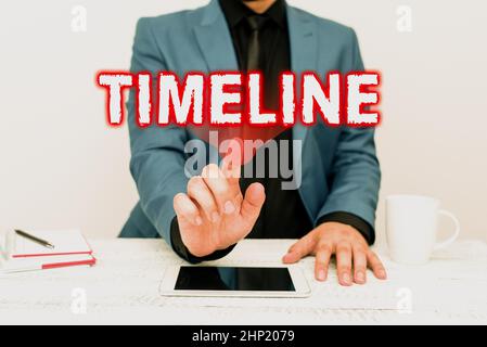 Conceptual caption Timeline, Business overview graphical representation ...