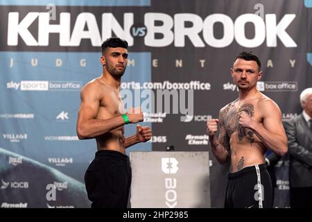 Adam Azim during the weigh in at the Exchange Hall, Manchester. Picture ...