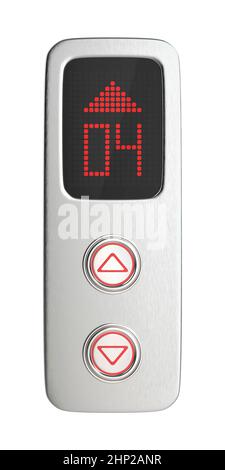 Elevator call panel with up and down buttons Stock Photo - Alamy