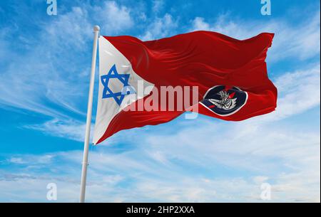 flag of IDF Computer Service Directorate , Israel at cloudy sky ...