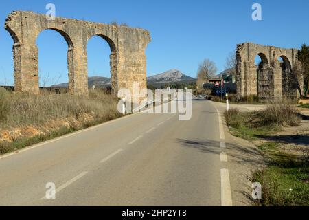 Ruins of a roman aqueduct near Ronda on Andalusia in Spain Stock Photo ...