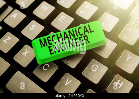 Text sign showing Mechanical Engineering. Conceptual photo deals with ...