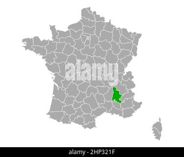 Map of Drome in France Stock Photo - Alamy
