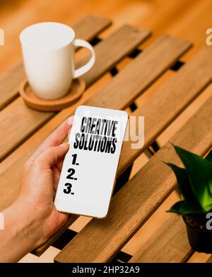 Text sign showing Creative Solutions. Word Written on Original and ...