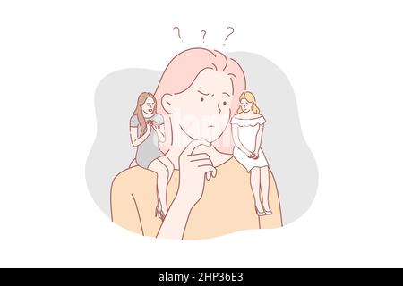 A cartoon illustration of a devil thinking Stock Vector Image & Art - Alamy