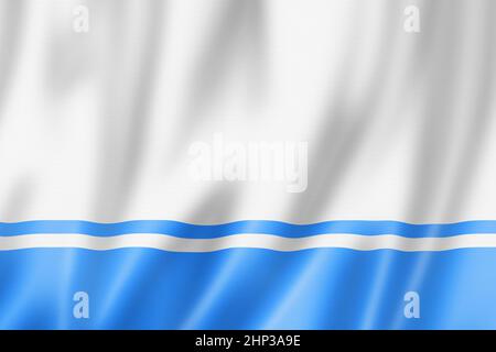 Altai state - Republic - flag, Russia waving banner collection. 3D ...
