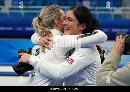 Great Britain's Vicky Wright (left) and Eve Muirhead in the Women's ...