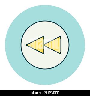 Play previous track button color vector grayscale icon. Graph symbol ...