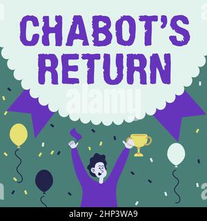 Text sign showing Chatbot Conversation. Word for Chatting with virtual ...