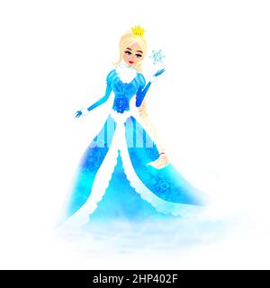 beautiful winter princess catching a snowflake Stock Photo - Alamy