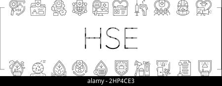 Health Safety Environment Hse Icons Set Vector Stock Vector Image & Art ...