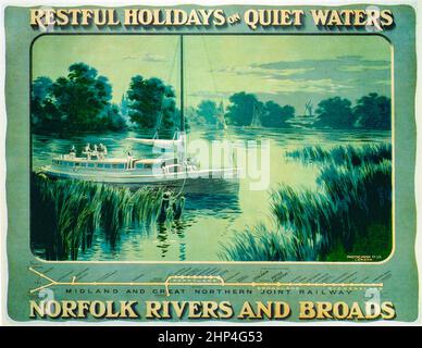 Vintage Great Northern Railway travel poster. UK Stock Photo - Alamy