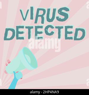 Text sign showing Virus Detected, Business overview A computer program ...