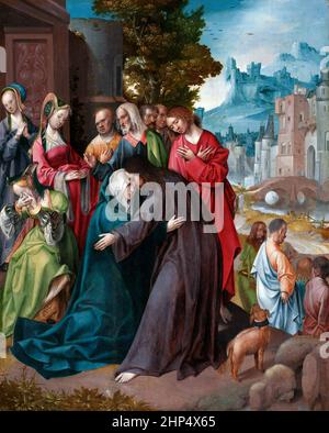 Christ Taking Leave of his Mother by Cornelis Engebrechtsz Stock Photo - Alamy