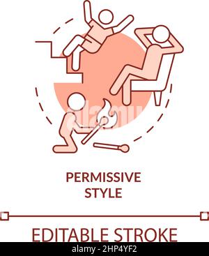 Permissive parenting style illustration. The concept features a relaxed ...