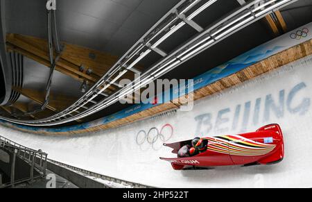 Yanqing, China. 18th Feb, 2022. Bobsleigh, Olympics, two-man bobsleigh ...