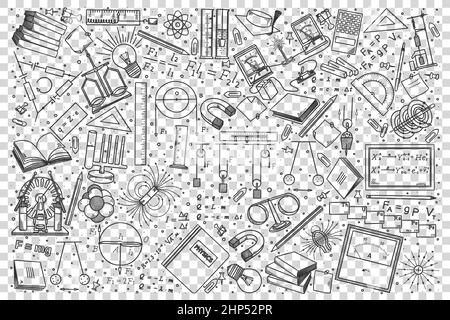 Physics doodle set Stock Vector Image & Art - Alamy