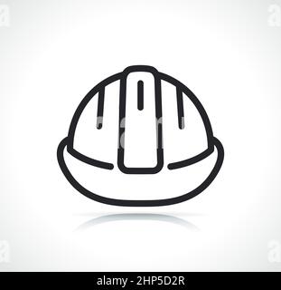 Hard hat line icon. Protection, safety precautions, construction ...