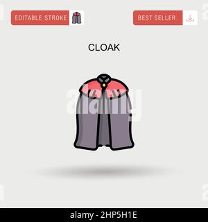 Red cloak realistic set with isolated icons of festive royal robes from ...