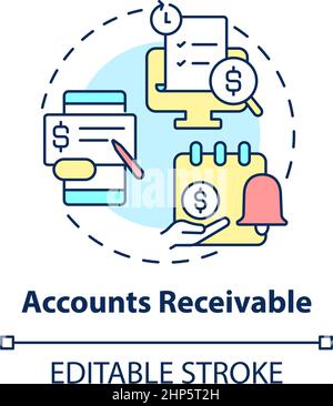 accounts receivable business process line icon vector. accounts ...