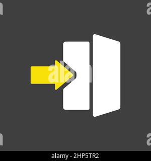 Login Icon in trendy flat style isolated on grey background. Approach ...