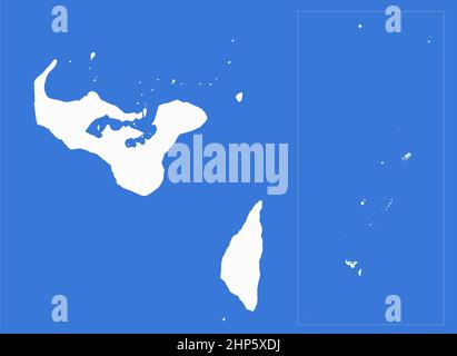 Tonga Blank Map Isolated on White Background. High-Detailed Black ...