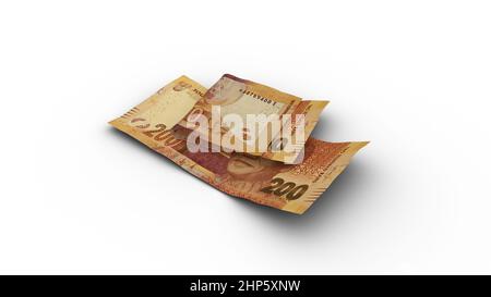 3D Stack of 200 South African Rand notes Stock Photo - Alamy