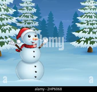 snowman and trees Stock Vector Image & Art - Alamy