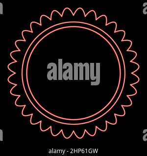 Neon sun red color vector illustration image flat style Stock Vector ...