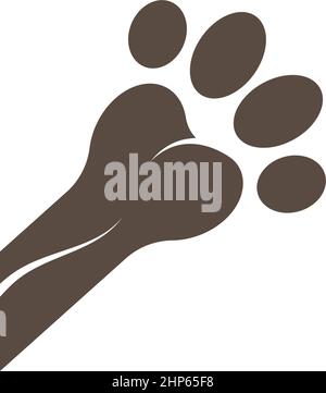 Paw print and bone vector illustration blue background Stock Vector ...