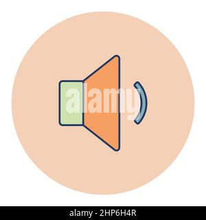 Minimum volume sound music vector flat glyph icon. Graph symbol for ...