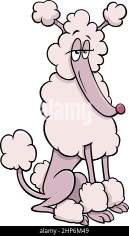 Cartoon Illustration of Funny Poodle Dog Comic Animal Character Stock ...