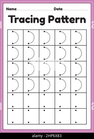 Tracing pattern right slanting lines worksheet for kindergarten ...