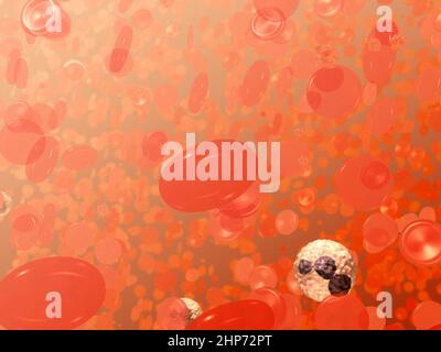 This is a field of blood cells. The bi-concave disks are red blood ...