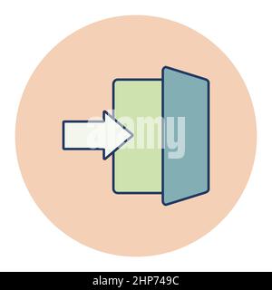 Login Icon in trendy flat style isolated on grey background. Approach ...