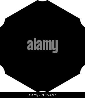 Hexagon with rounded corners icon black color outline vector ...