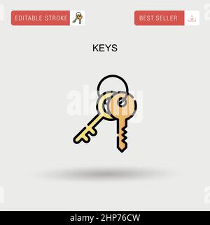 keys code icon, black vector sign with editable strokes, concept ...