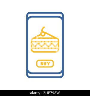 Fast food delivery service vector glyph icon. Cake symbol. Mobile app ...