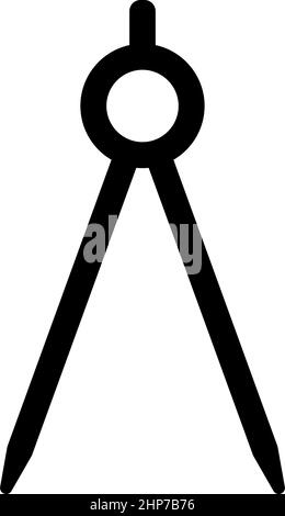 Divider color line icon, compass and architect, divider sign vector ...