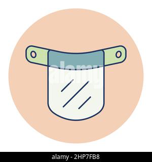 Plastic protective face shield vector icon. Medical sign. Coronavirus ...
