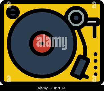 Vinyl disc player icon. Outline vinyl disc player vector icon for web ...