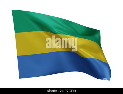 Gabon flag, 3D illustration, isolated on white Stock Photo - Alamy