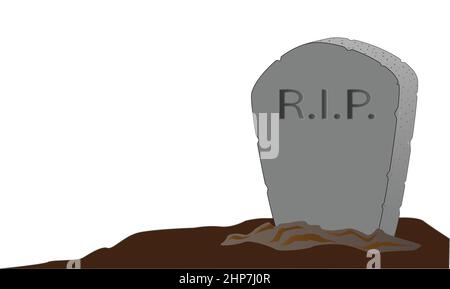 Cartoon Drawing of Tombstone With RIP or Rest in Peace Text Stock ...