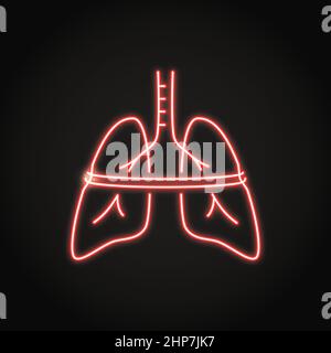 Dyspnea concept icon. Shortness of breath. Panic attack. Respiratory ...