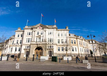 The 1913 facade of County Hall Maidstone, Kent. County Hall, formerly ...