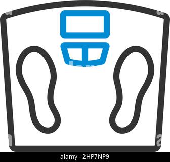 bathroom scales line icon, outline symbol, vector illustration, concept ...